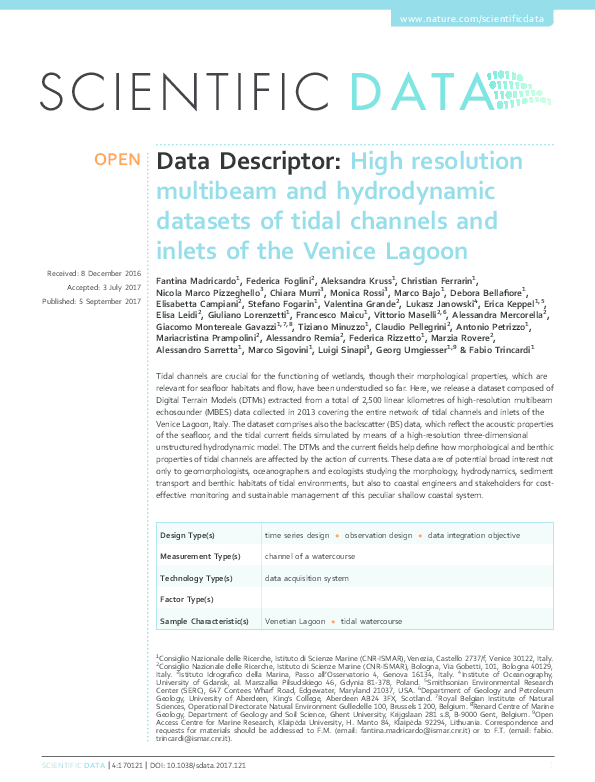 (PDF) Data Descriptor: High resolution multibeam and hydrodynamic ...