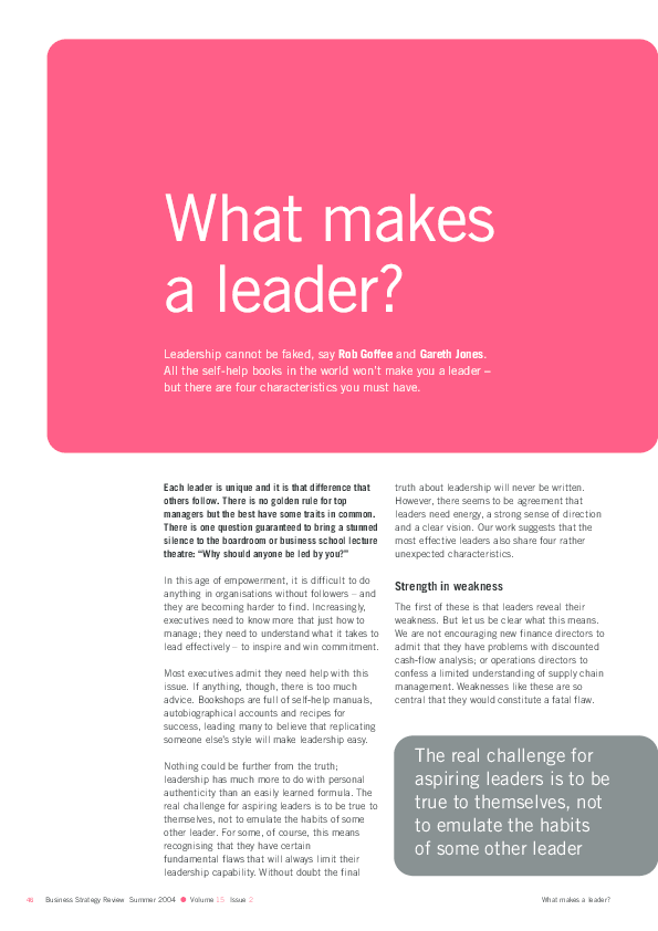 (PDF) Goffee Jones leadership myths