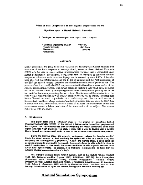 (PDF) Effect of data compression of ERP sign preprocessed by FWT ...