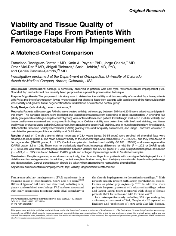 (PDF) Viability and Tissue Quality of Cartilage Flaps From Patients ...