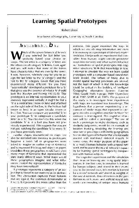 (PDF) Learning Spatial Prototypes