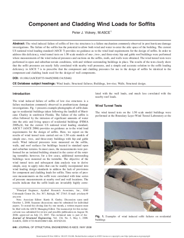 (PDF) Component and Cladding Wind Loads for Soffits