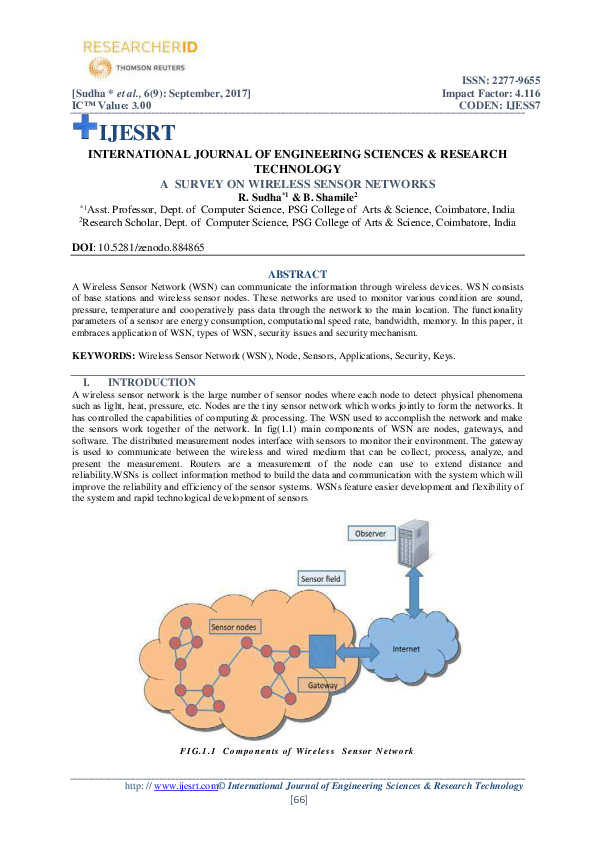 Pdf A Survey On Wireless Sensor Networks