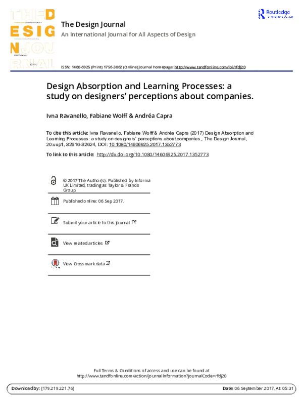 (PDF) The Design Journal An International Journal for All Aspects of ...