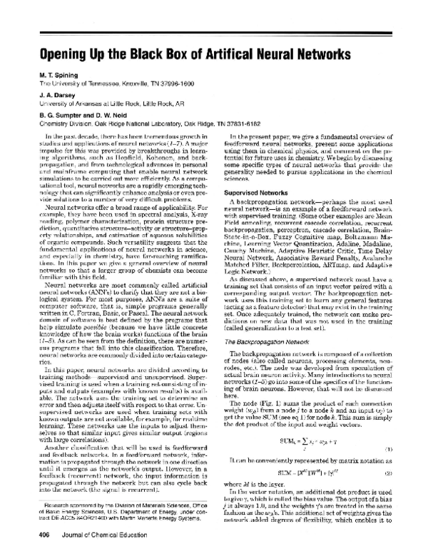 (PDF) Opening Up the Black Box of Artificial Neural Networks