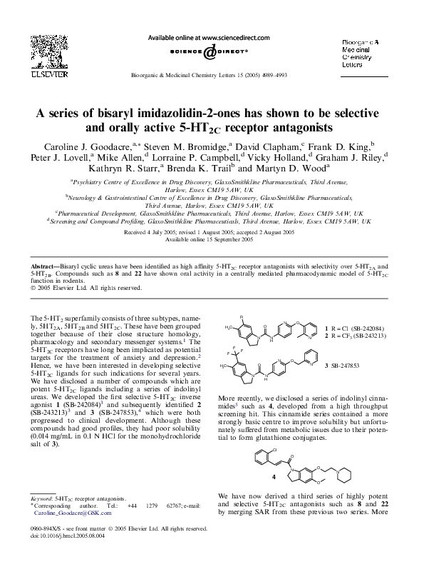 (PDF) A series of bisaryl imidazolidin-2-ones has shown to be selective ...