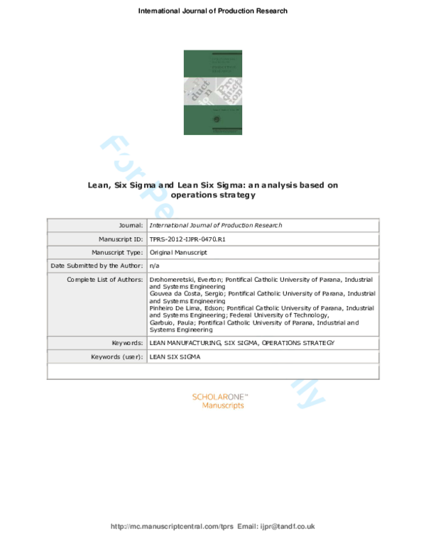 (PDF) International Journal of Production Research