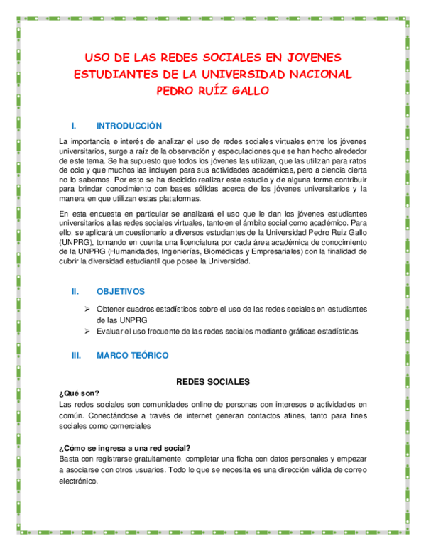 (DOC) USO DE LAS REDES SOCIALES EN JOVENES ESTUDIANTES DE LA ...