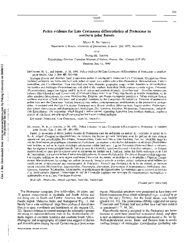 (PDF) Pollen evidence for Late Cretaceous differentiation of Proteaceae ...