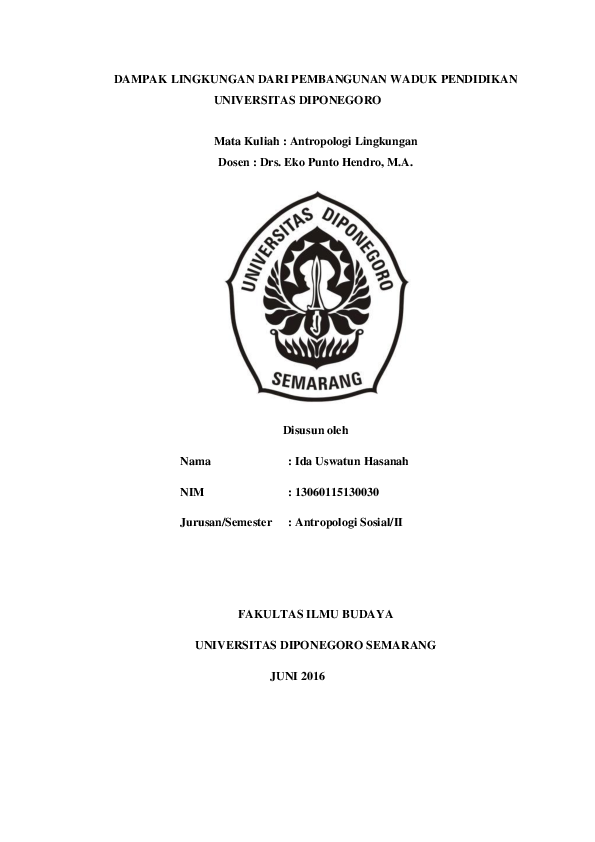 (DOC) PEMBANGUNAN WADUK PENDIDIKAN UNIVERSITAS DIPONEGORO.docx
