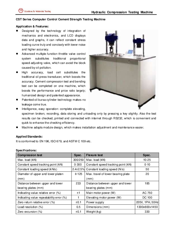 (PDF) Hydraulic Compression Testing Machine CST Series Computer Control ...