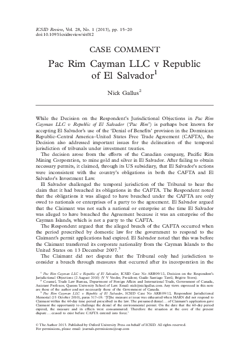(PDF) Pac Rim case note