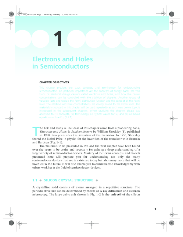 (PDF) Electrons and Holes in Semiconductors