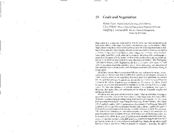 (PDF) Goals and negotiation