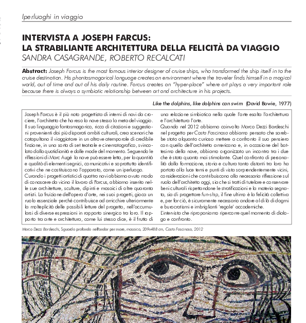 (PDF) INTERVISTA A JOSEPH FARCUS: LA STRABILIANTE ARCHITETTURA DELLA ...