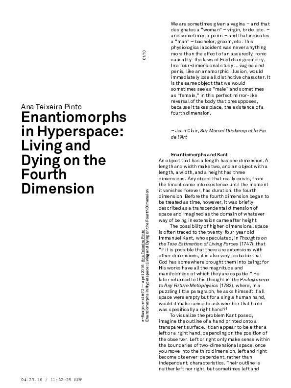 (PDF) Enantiomorphs in Hyperspace: Living and Dying on the Fourth ...