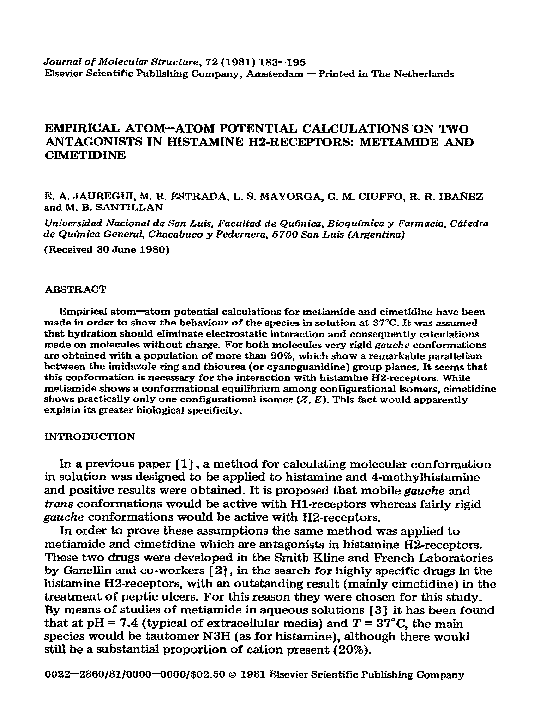 (PDF) Theoretical studies on the activation mechanism of the histamine ...