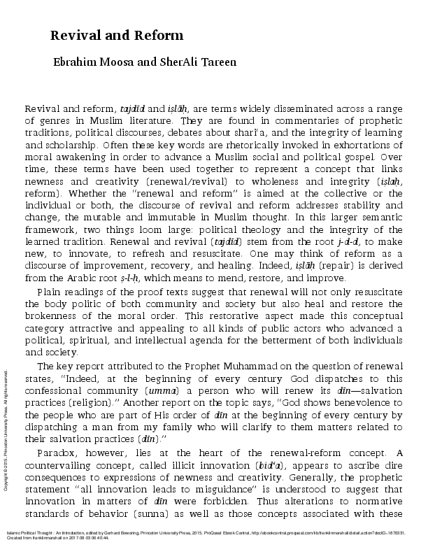 (PDF) Revival and Reform in Islam