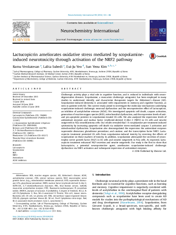 (PDF) Lactucopicrin ameliorates oxidative stress mediated by ...
