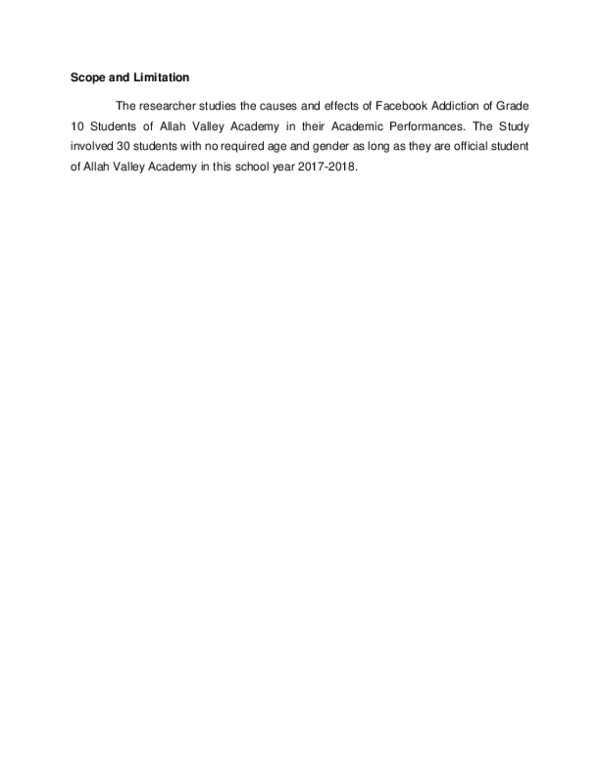 (DOC) Scope and Limitation