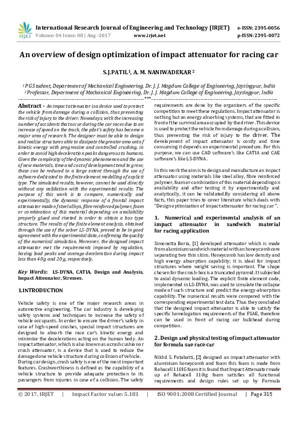 (PDF) An overview of design optimization of impact attenuator for ...