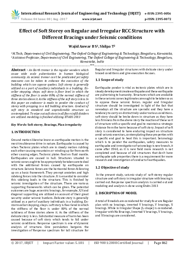 (PDF) Effect of Soft Storey on Regular and Irregular RCC Structure with ...