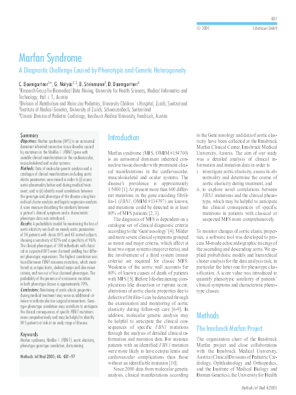 (PDF) Marfan syndrome--a diagnostic challenge caused by phenotypic and ...