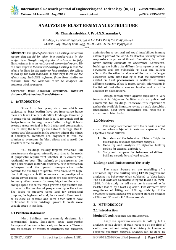 (PDF) ANALYSIS OF BLAST RESISTANCE STRUCTURE