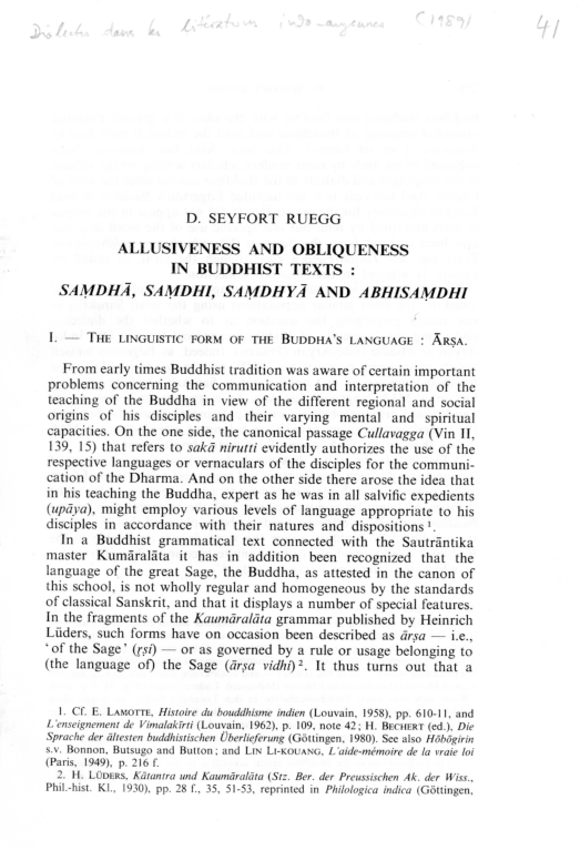 (PDF) Allusiveness and obliqueness in Buddhist texts: saṃdhā, saṃdhi ...
