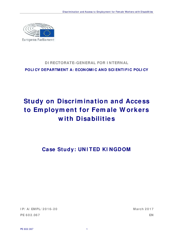 (PDF) Study on Discrimination and Access to Employment for Female ...