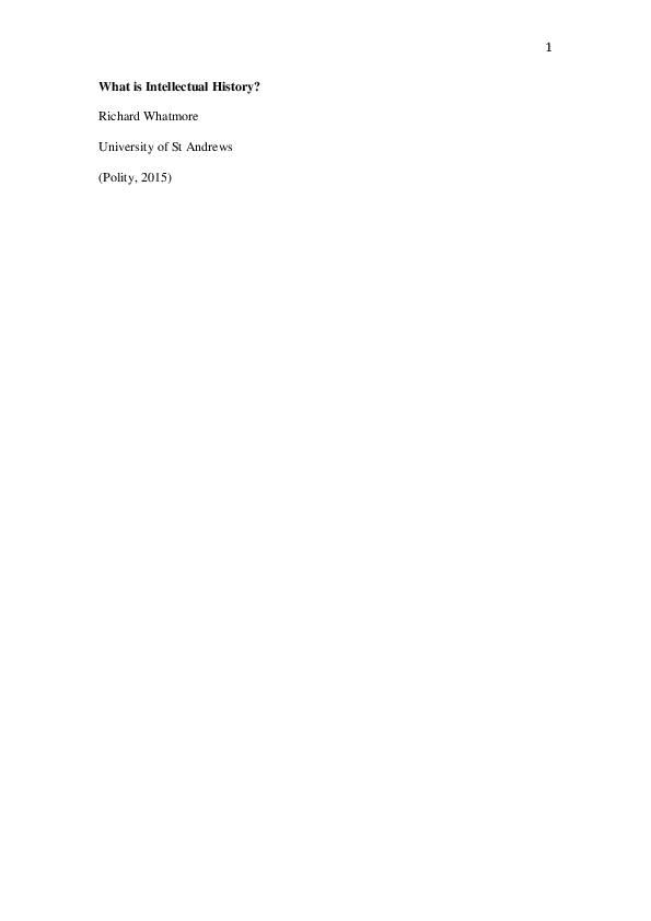 (DOC) What is Intellectual History?