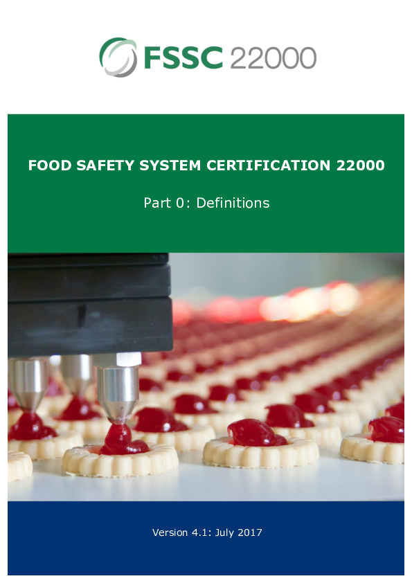 (PDF) FOOD SAFETY SYSTEM CERTIFICATION 22000 Part 0: Definitions