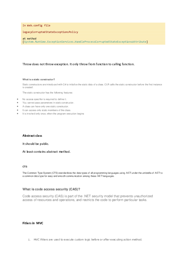 (DOC) Web.config Handling Corrupted State Exceptions