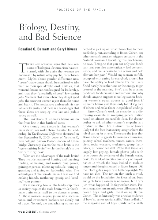(PDF) Biology, Destiny, and Bad Science