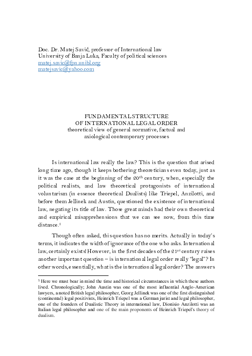 (PDF) FUNDAMENTAL STRUCTURE OF INTERNATIONAL LEGAL ORDER