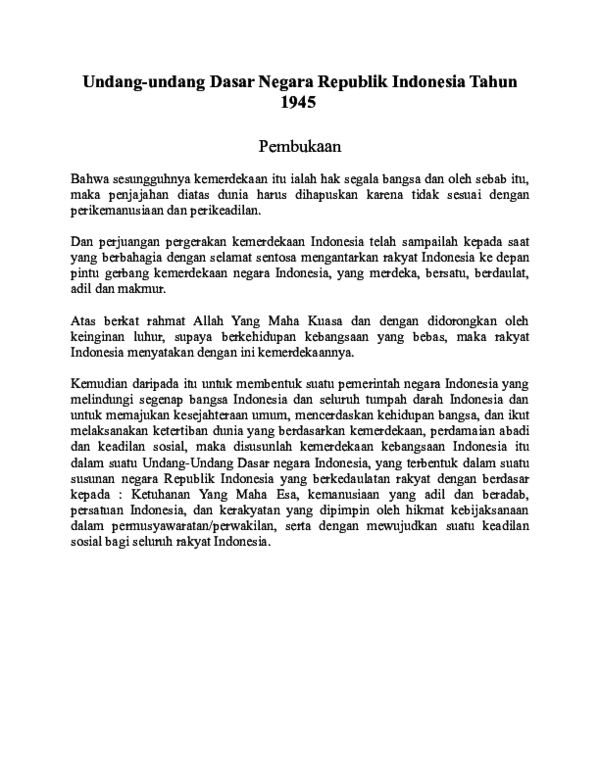 (DOC) Undang-undang Dasar Negara Republik Indonesia Tahun 1945