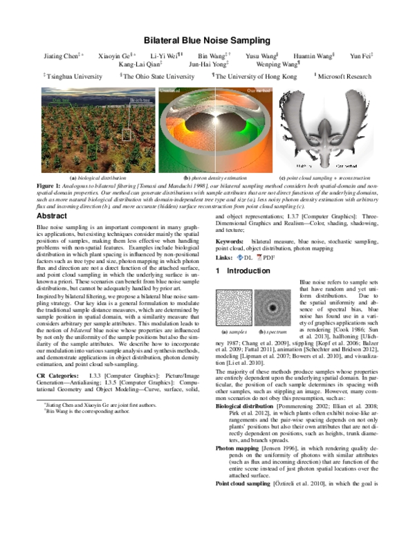 (PDF) Bilateral Blue Noise Sampling