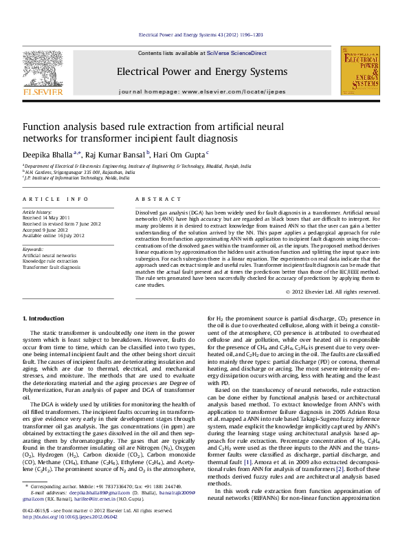Pdf Function Analysis Based Rule Extraction From Artificial Neural 0777