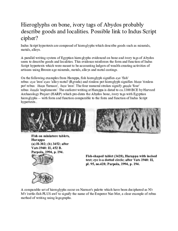 (PDF) Hieroglyphs on bone, ivory tags of Abydos probably describe goods ...