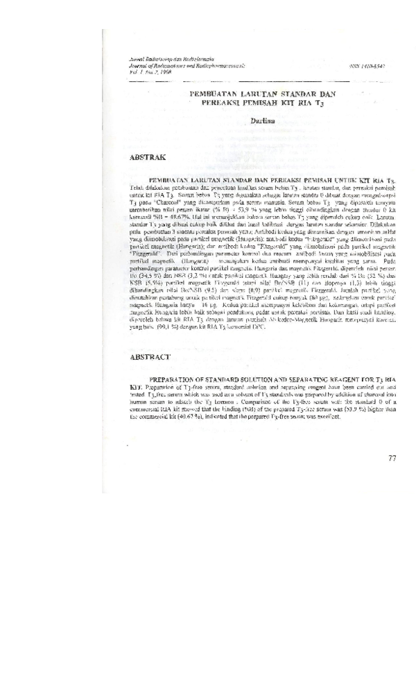 (PDF) PREPARATION OF STANDARD SOLUTION AND SEPARATING REAGENT FOR T3 ...