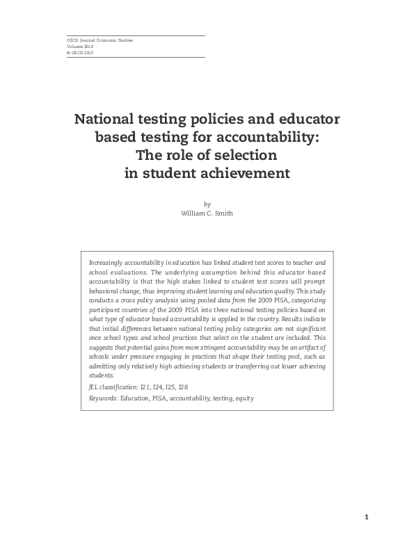 (PDF) National testing policies and educator based testing for ...