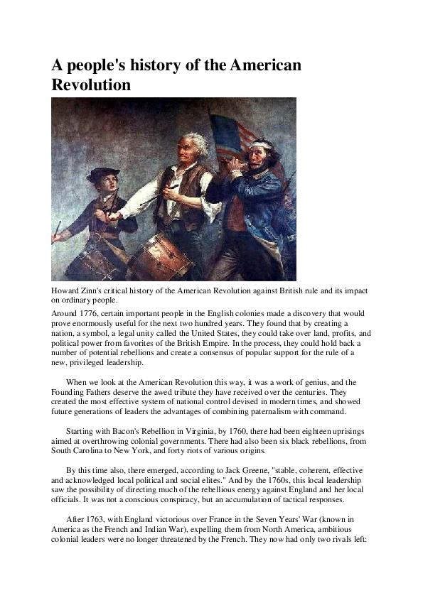 (PDF) A people's history of the American Revolution
