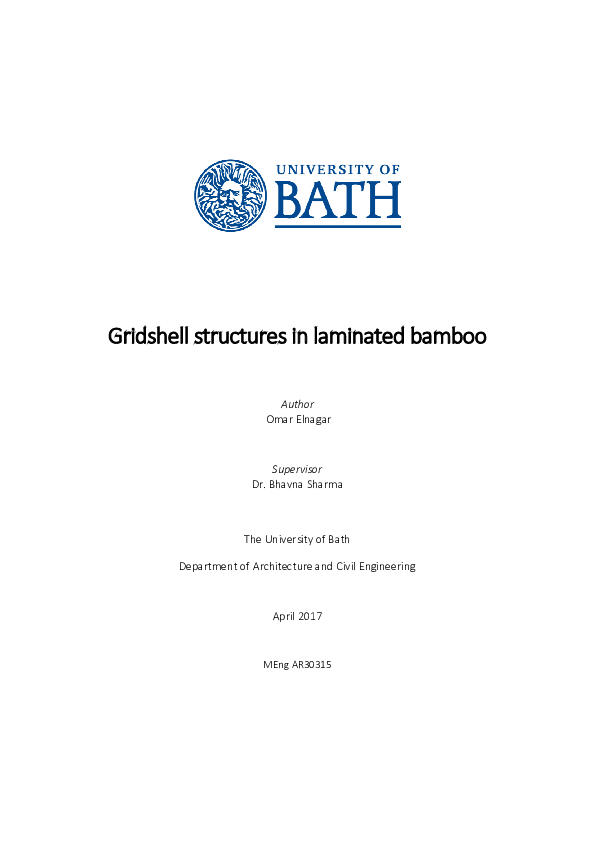 (PDF) Gridshell structures in laminated bamboo