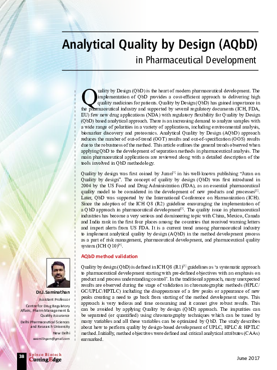 (PDF) Analytical Quality by Design CE June 2017 1