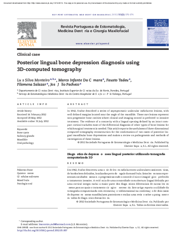 (PDF) Posterior lingual bone depression diagnosis using 3D-computed ...