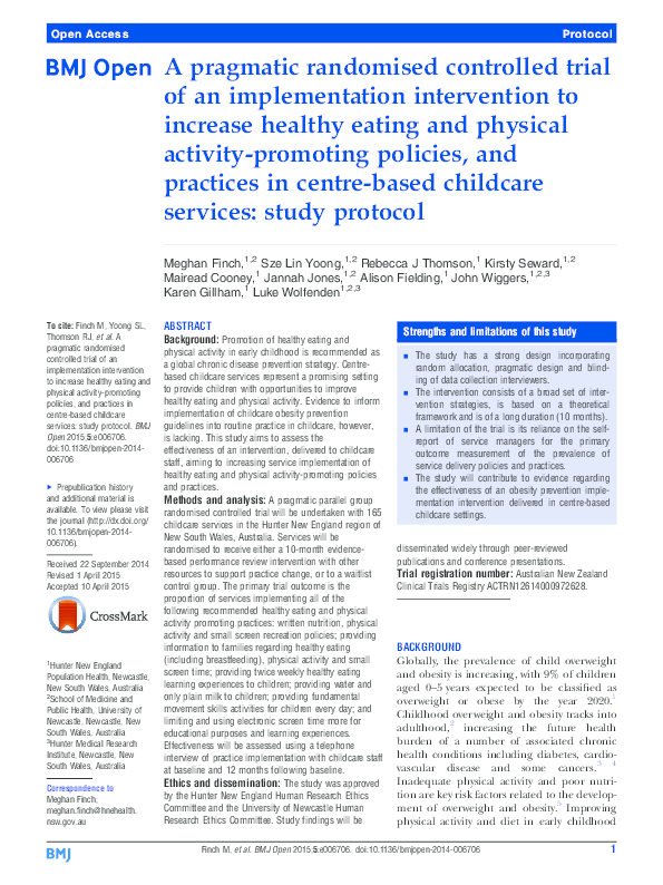 Pdf A Pragmatic Randomised Controlled Trial Of An Implementation Intervention To Increase
