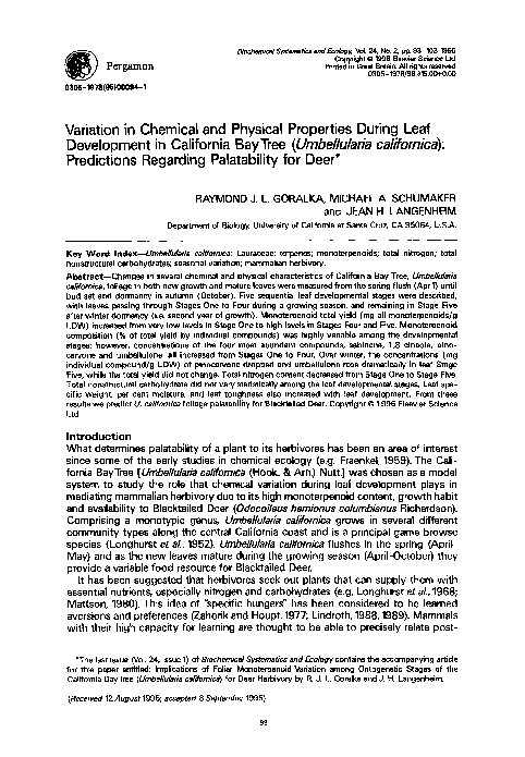 (PDF) Variation in chemical and physical properties during leaf ...