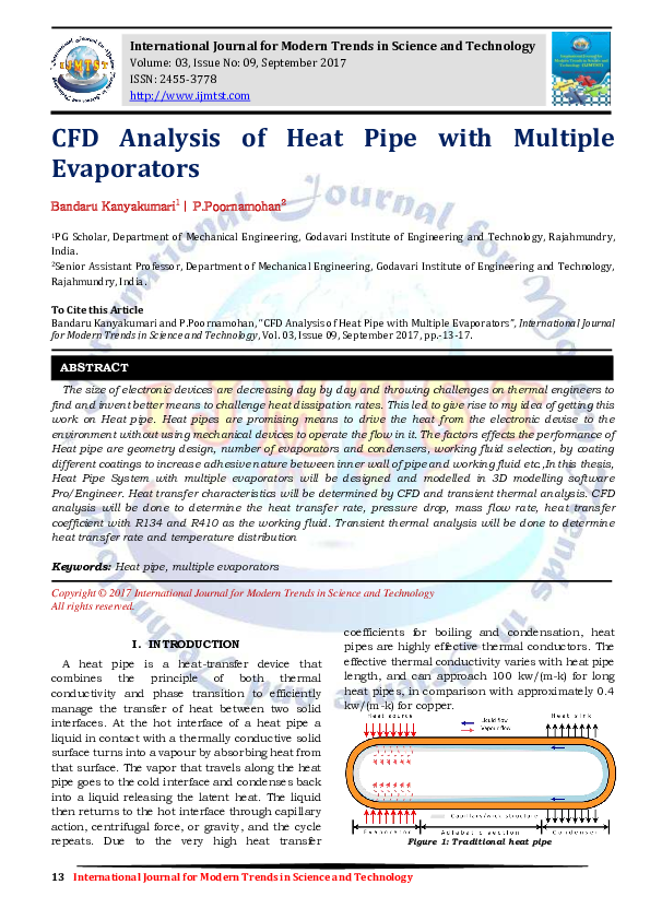 (PDF) CFD Analysis of Heat Pipe with Multiple Evaporators