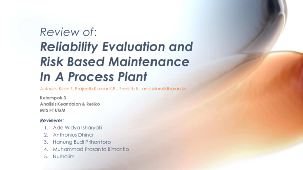 (PDF) Review of Reliability Evaluation and Risk Based Maintenance In A ...
