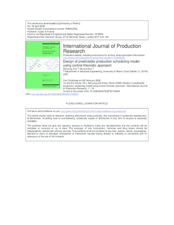 (PDF) International Journal of Production Research Design of ...